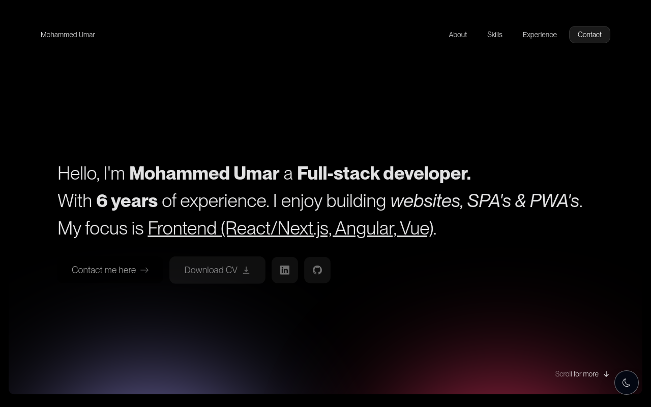 Mohammed Umar · Full-stack developer